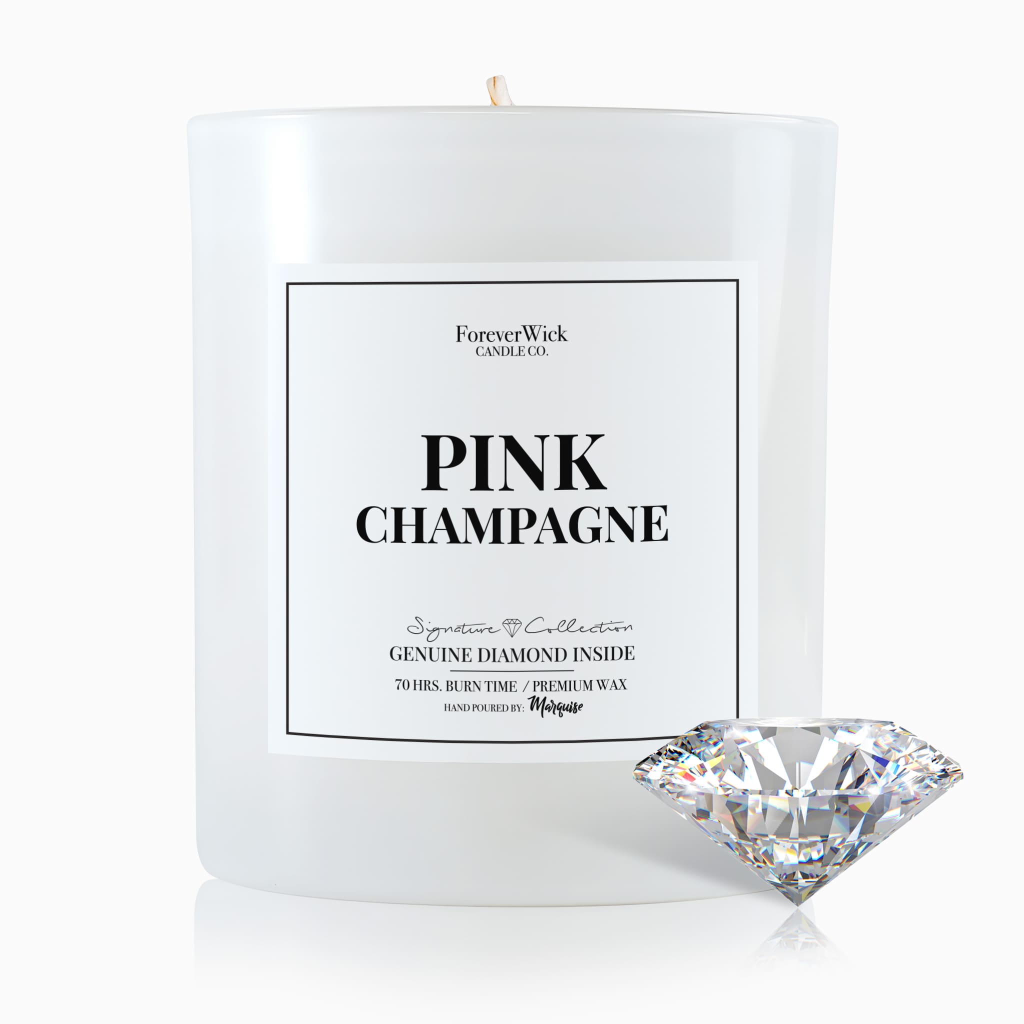 Pink Champagne Diamond Candle