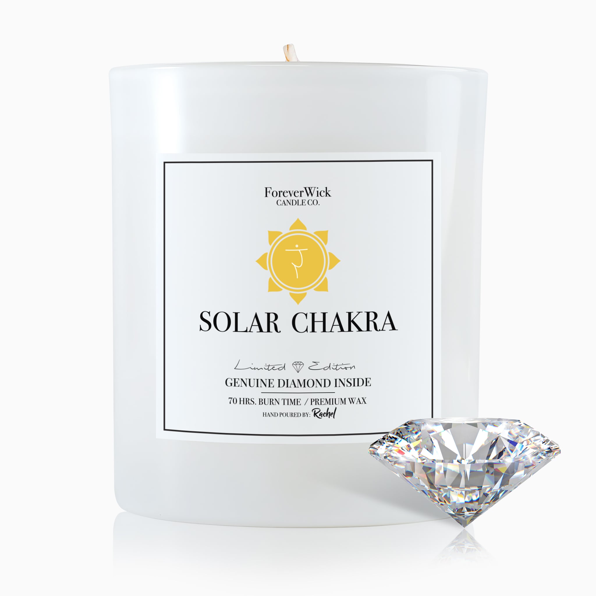 Solar Chakra - Crystal & Diamond Candle – ForeverWick Candle