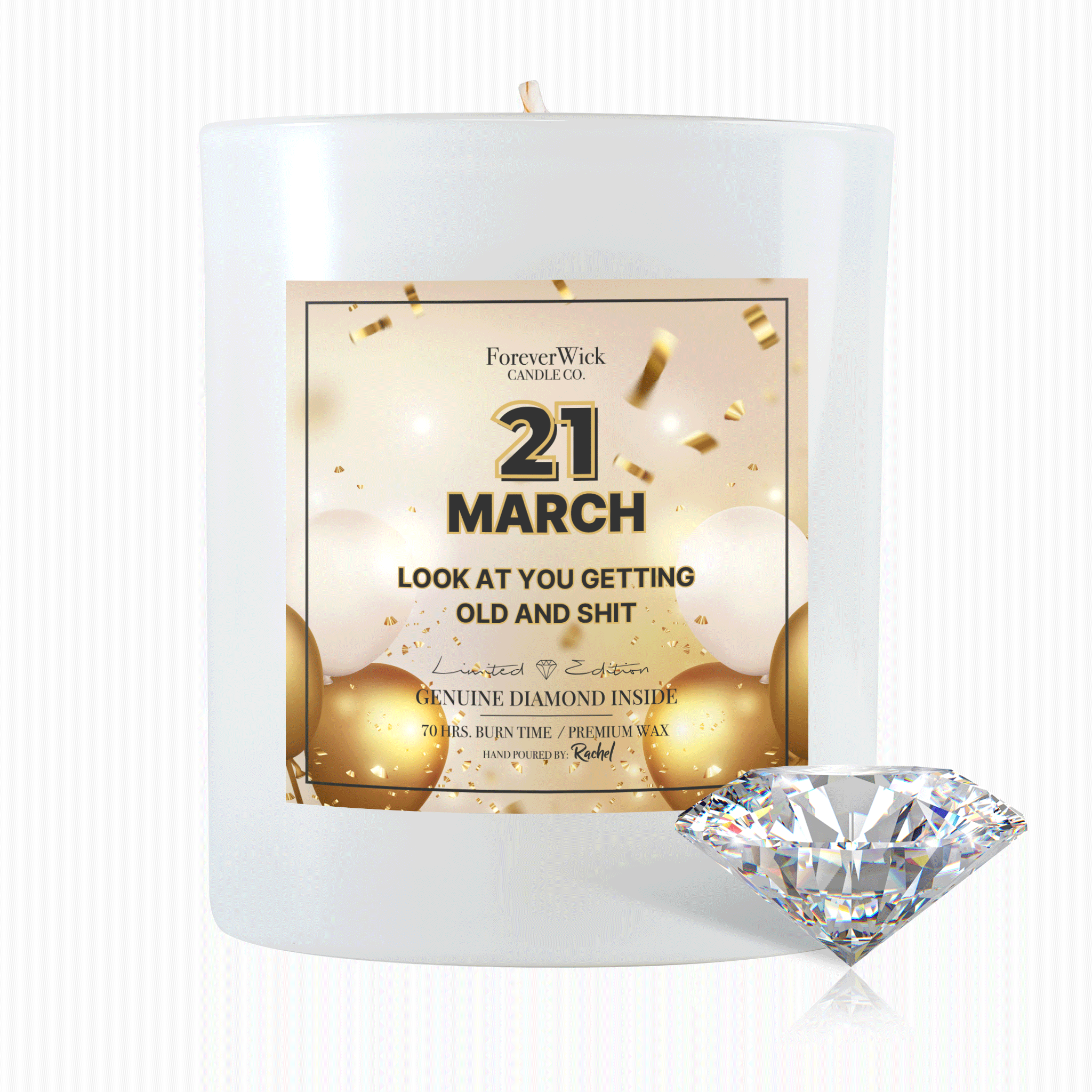 Personalized Birthday Diamond Candle