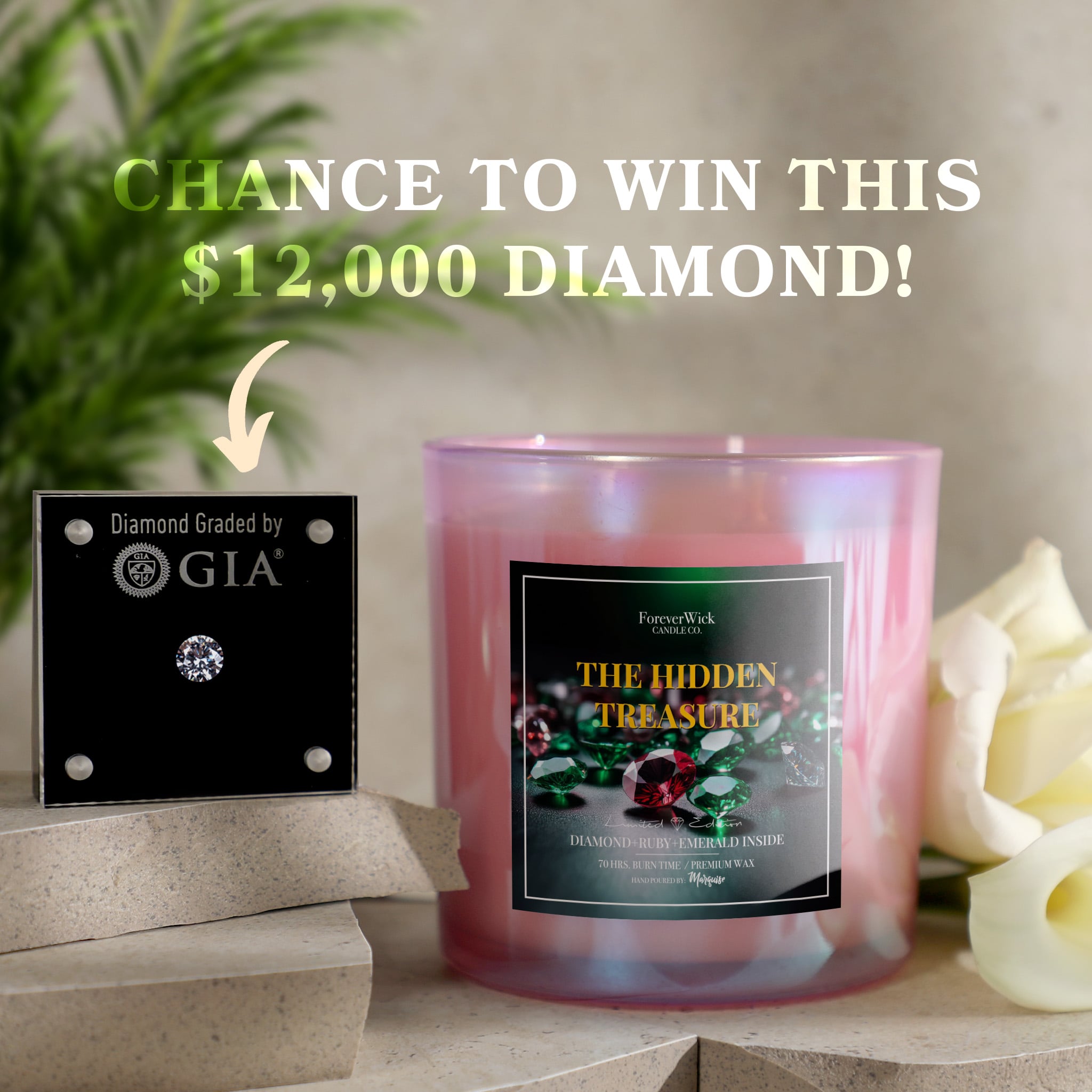 The Hidden Treasure Candle (Emerald + Ruby + Diamond)