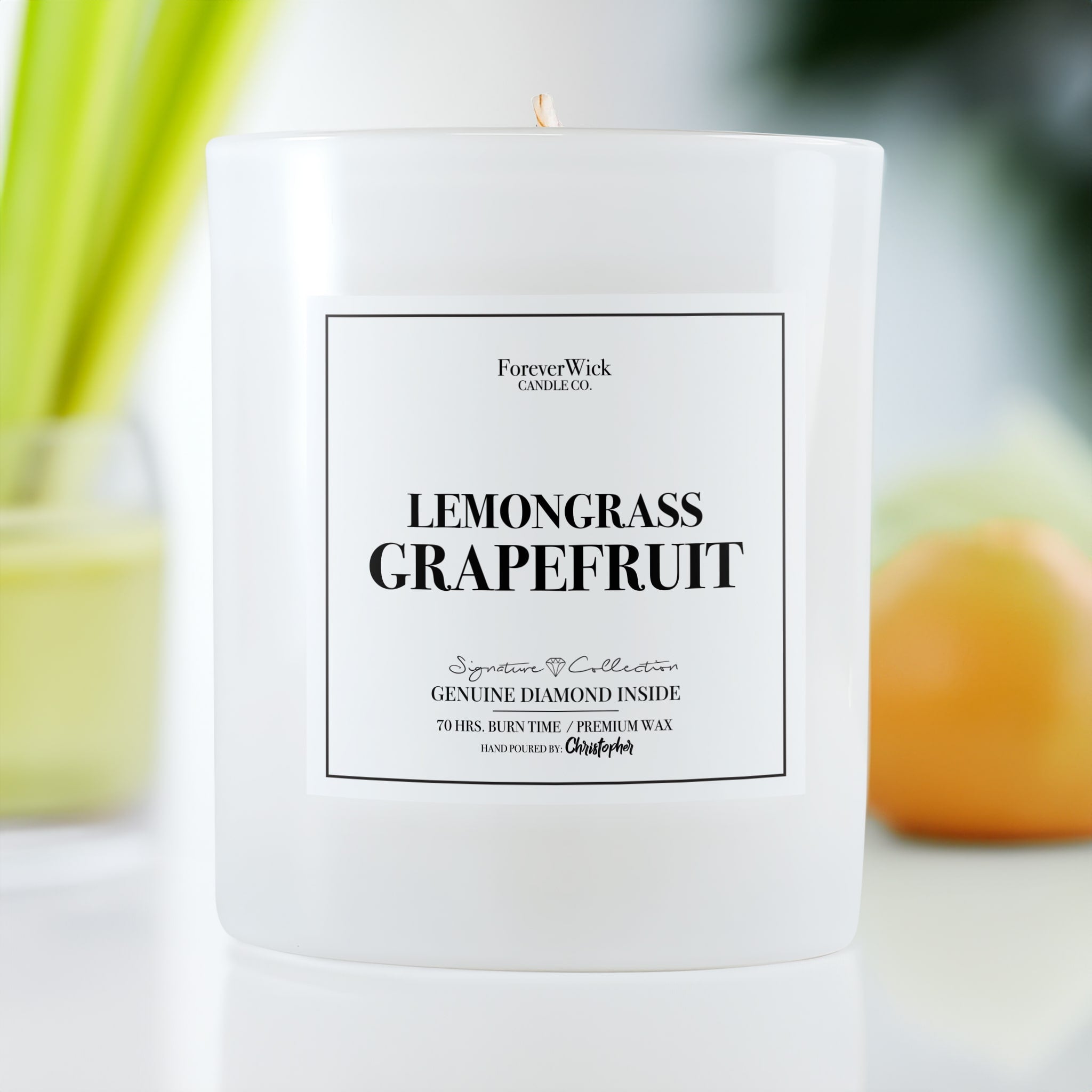 Lemongrass Grapefruit Diamond Candle