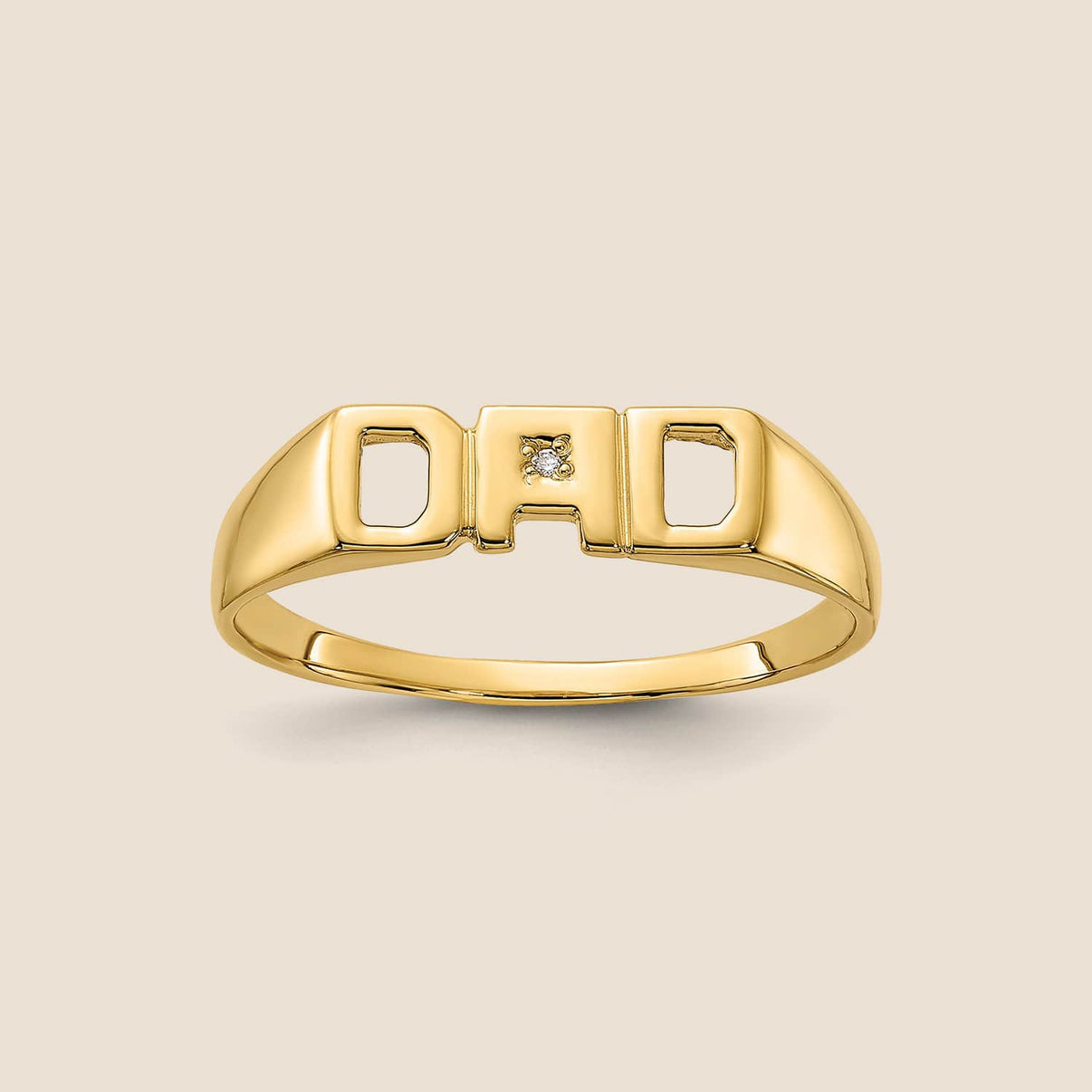 14K Gold Men's Diamond DAD Ring