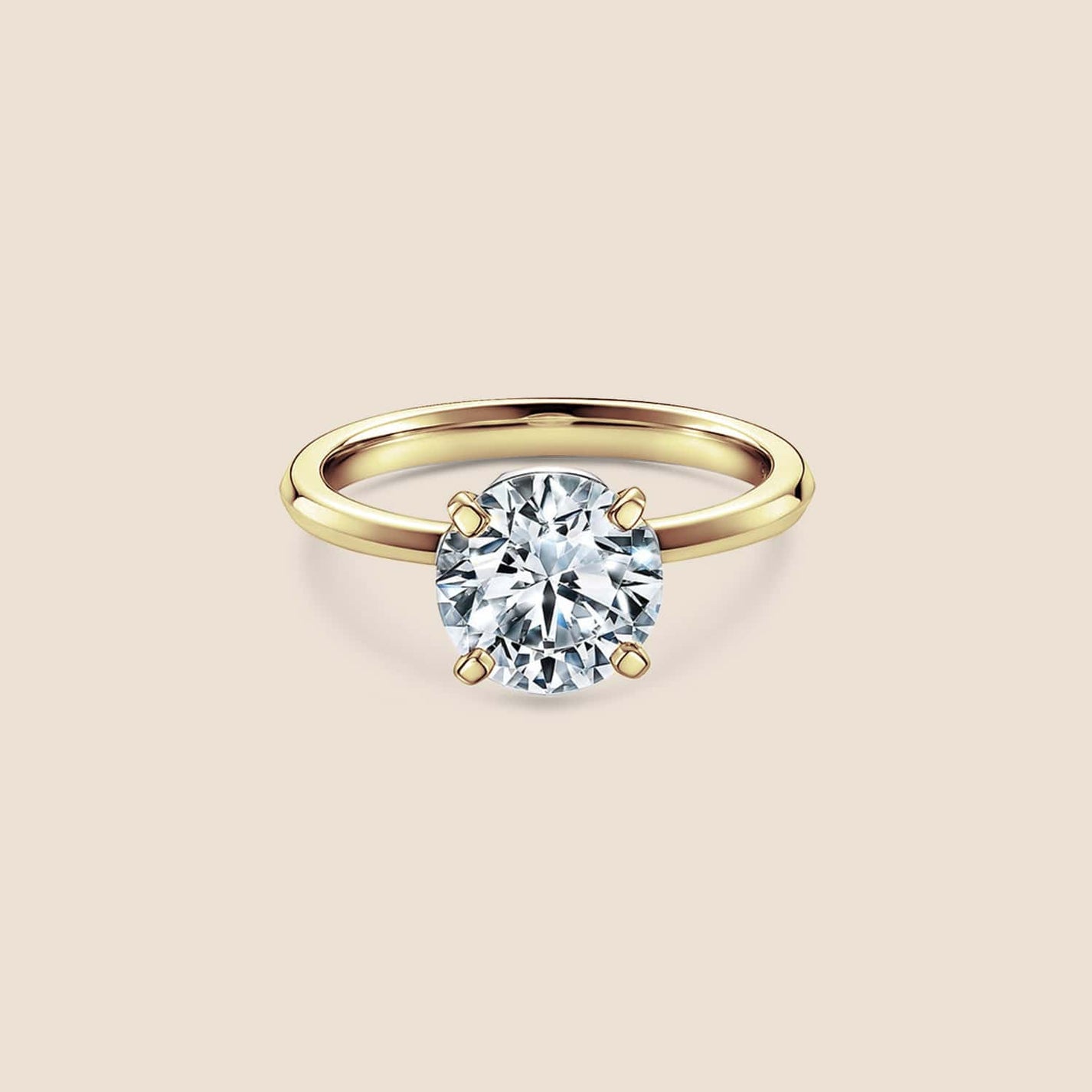 Four Prong Solitaire Lab Grown Diamond Ring (100 Diamonds)