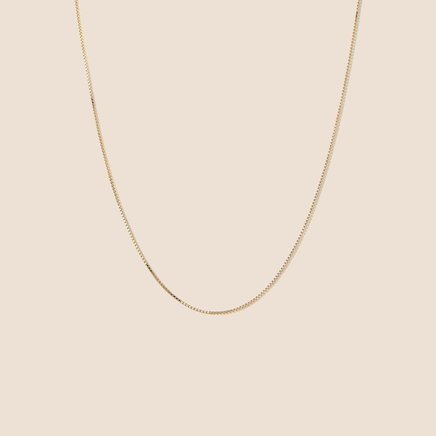 14K Gold Baby Box Chain Necklace (18 inches)