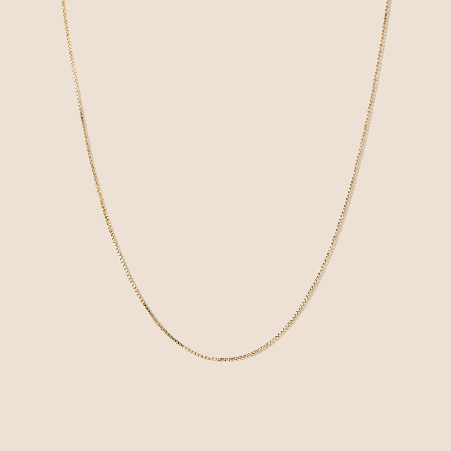 14K Gold Baby Box Chain Necklace (20 inches)