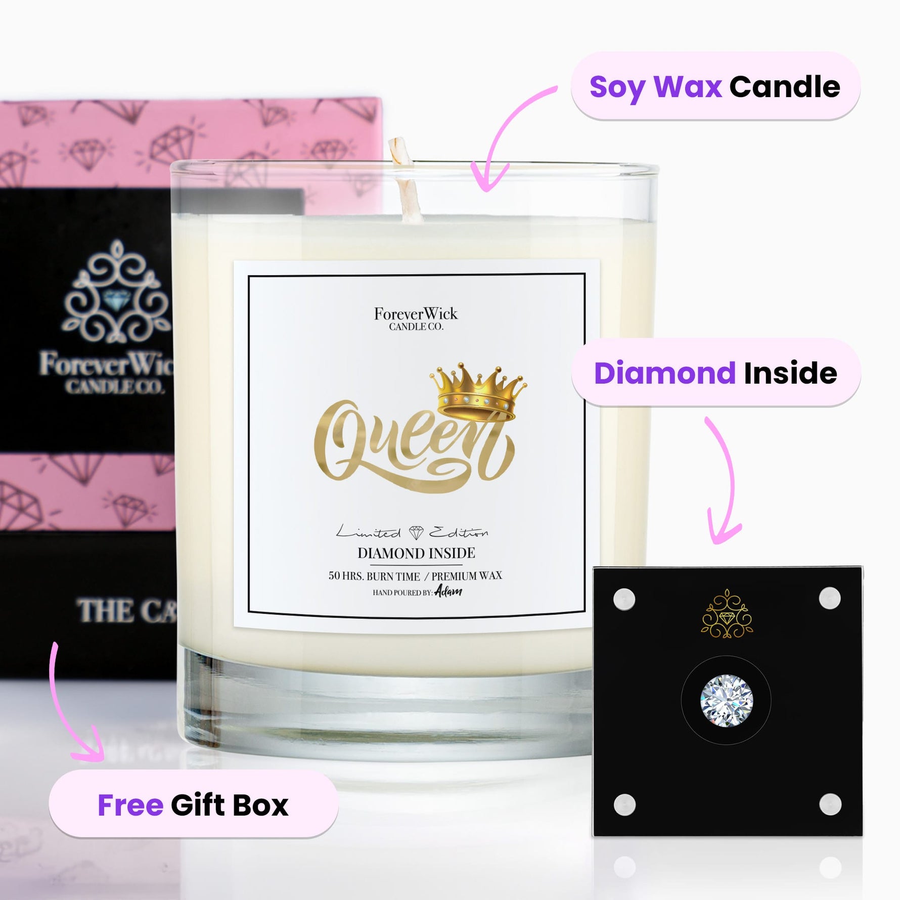 Genuine Diamond in every Candle | Fragrant Candle With Real Jewels
